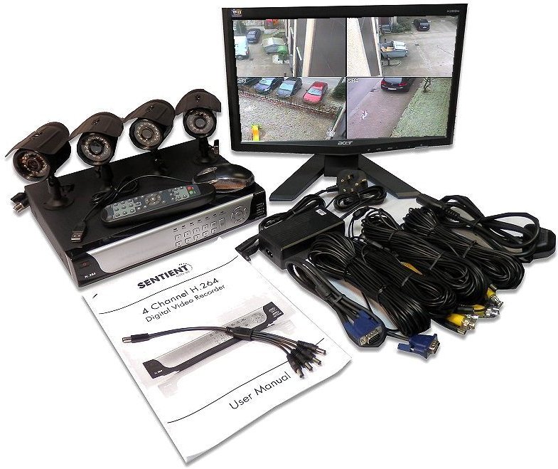 Technical Data - 16 inch monitor, 4 Channel 500GB H.264 Network DVR