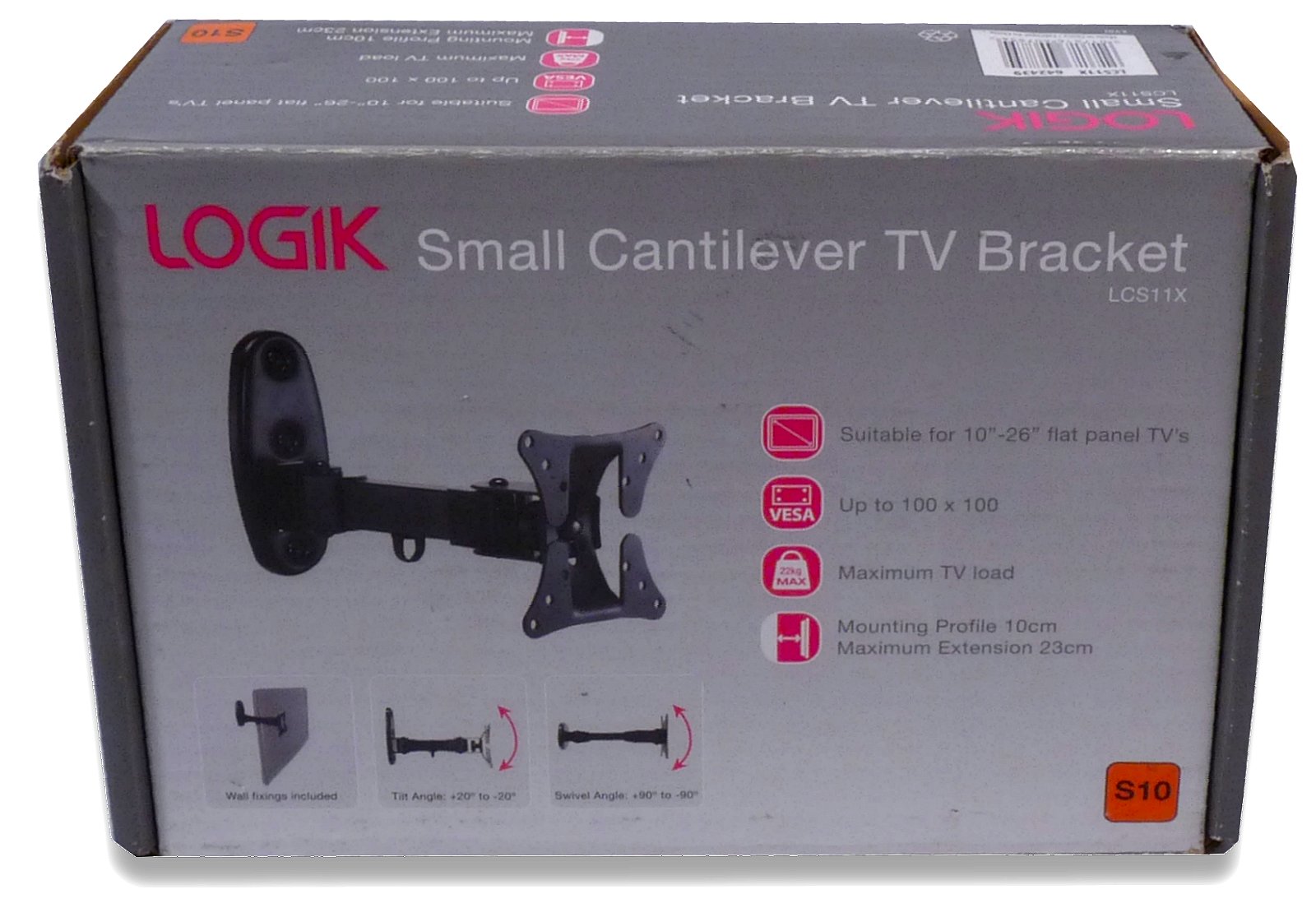 Technical Data - Logik LCS11X Small Cantilever TV Bracket, VESA 50, 75 ...