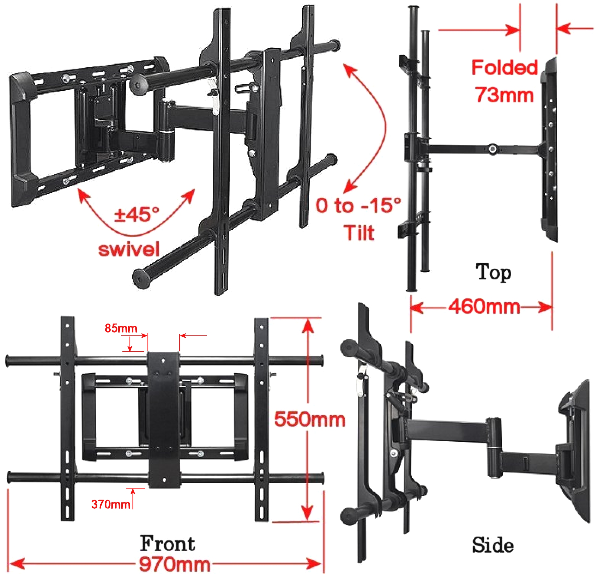 Technical Data - LOGIK LCLS11X TV Bracket, for 37 - 63" Televisions ...