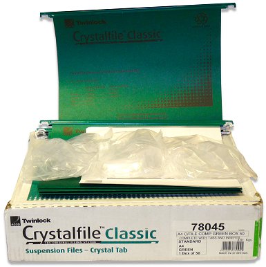 Technical Data - 50 x Crystalfile Classic Green A4 Suspension Files 78045