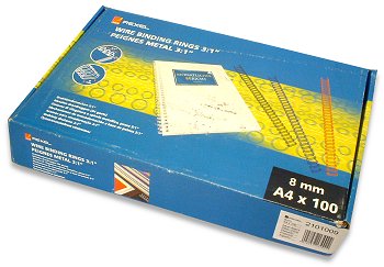 Technical Data - Acco Rexel Wire Binding Rings 3:1" 8mm A4 x 100. No ...