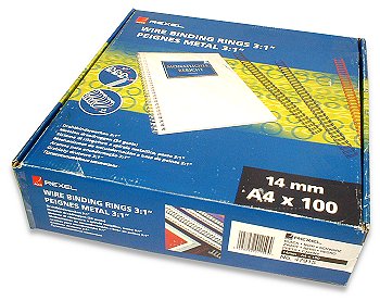 Technical Data - Acco Rexel Wire Binding Rings 3:1" 14mm A4 x 100. No 47915