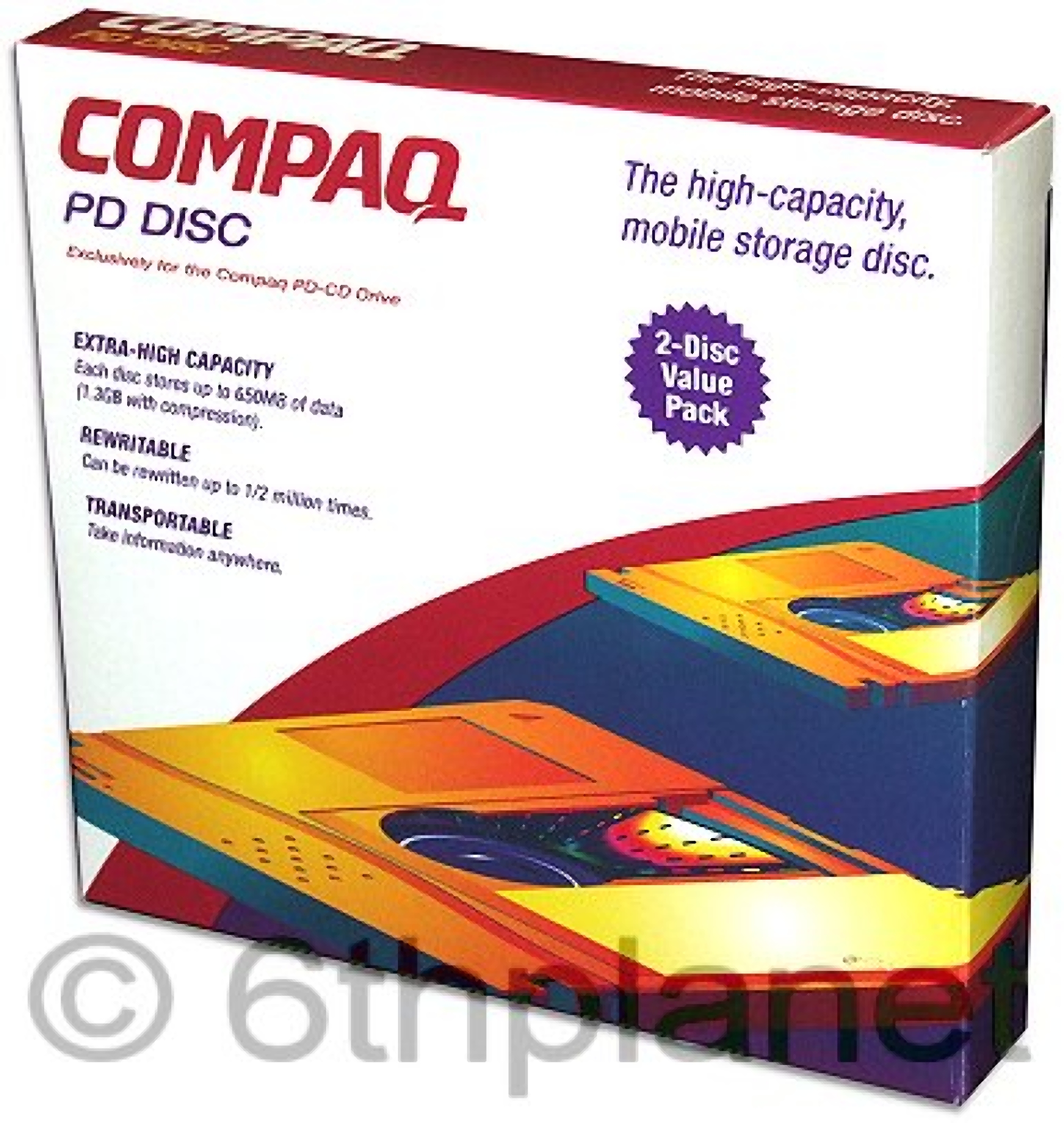Technical Data - 2-Pack Compaq Re-Writable Optical PD Disc, 650Mb
